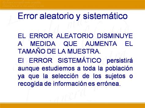 Error Aleatorio Sistemático Precisión Y Validez