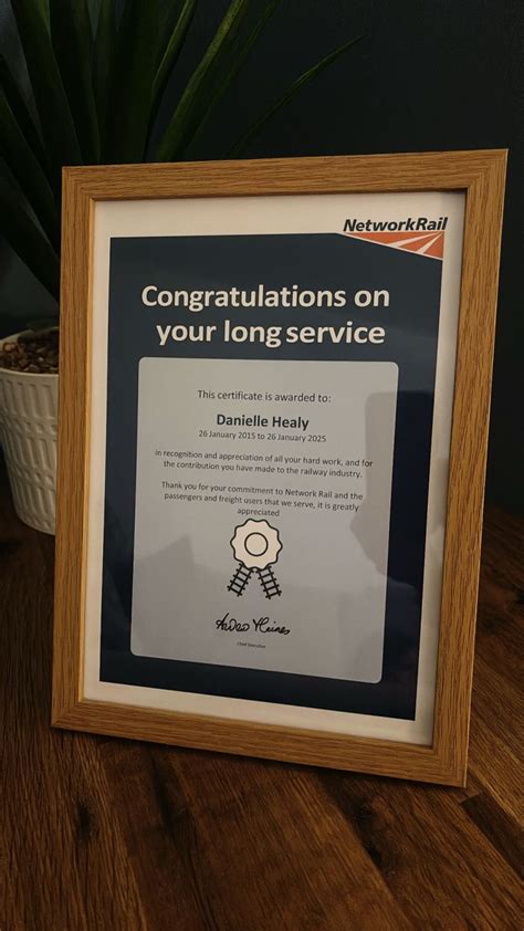 Celebrating 10 Years At Network Rail Im Thrilled To Be Recognized At This Milestone And Every
