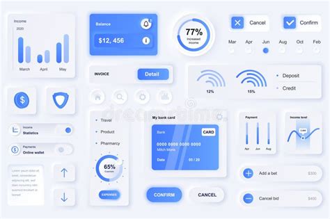 Neumorphism Icons Neumorphic Ui Ux White User Interface Web Buttons And Ui Sliders Stock Vector
