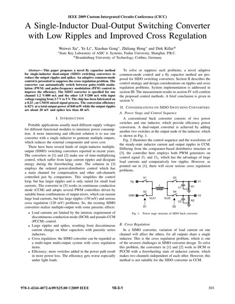 Pdf A Single Inductor Dual Output Switching Converter With Low Ripples And Improved Cross