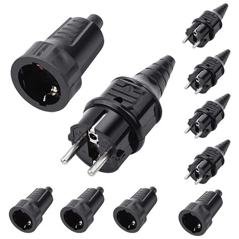 5 Sets Kit Fiche Mâle Prise Femelle 250v 16a Fiche Électrique En Caoutchouc Broche Ip44 Fiche