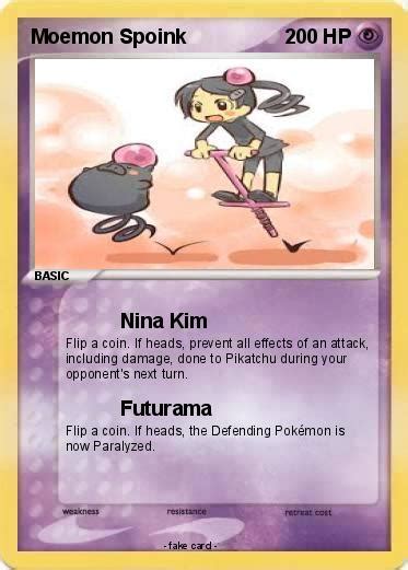 Pokémon Moemon Spoink Nina Kim My Pokemon Card