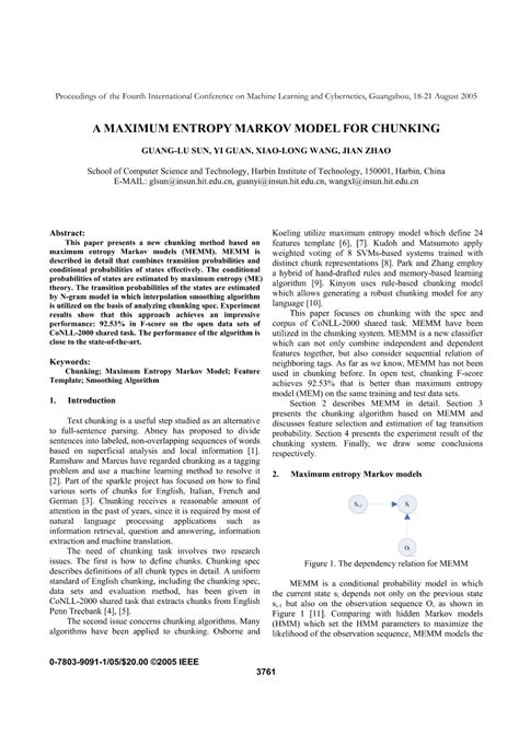 pdf a maximum entropy markov model for chunking