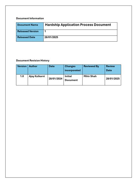 Hardship Document Pdf