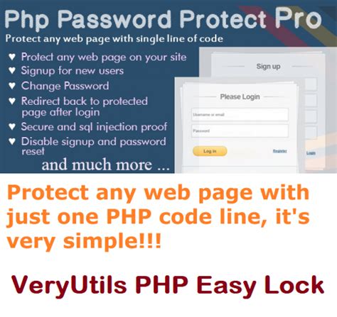 use veryutils php easy lock to add password to protect php script by