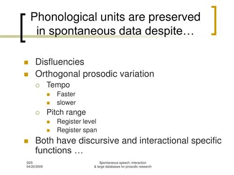 Ppt Spontaneous Speech Interaction And Large Databases For Prosodic Research Powerpoint