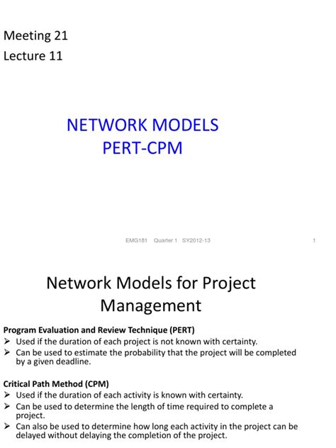 lecture 11 pert cpm pdf variance applied mathematics