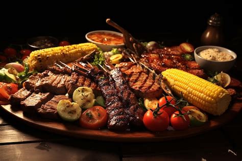 Mouthwatering Barbecue Platter With Grilled Meats 00503 03 Premium Ai