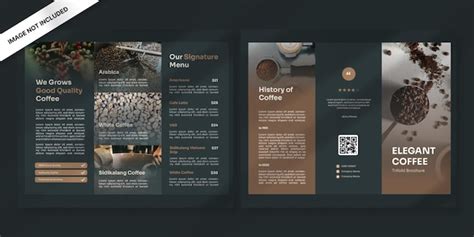 Elegant Coffee Trifold Brochure Template Premium Vector