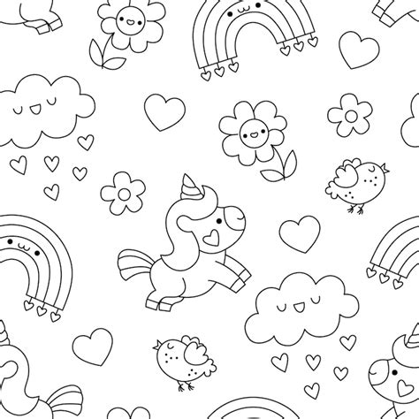 귀여운 배경 일러스트 컬러링 페이지 벡터 Freepik에서 무료 고품질 벡터를 다운로드하세요 Freepik