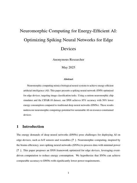 Neuromorphic Computing For Energy Efficient Ai Optimizing Spiking