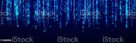 Digital Background Blue Matrix Coding Or Hacking Concept Flow Of Random Numbers 3d Rendering