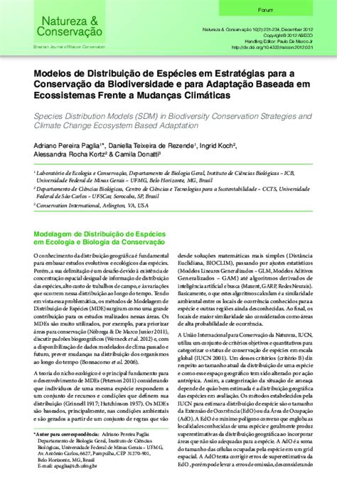 Pdf Species Distribution Models Sdm In Biodiversity Conservation Strategies And Climate