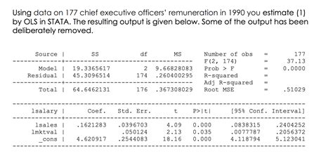 Solved Based on the STATA output what is the 𝑅 of the Chegg com