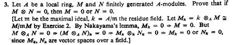 Solved 3 Let A Be A Local Ring M And N Finitely Generated
