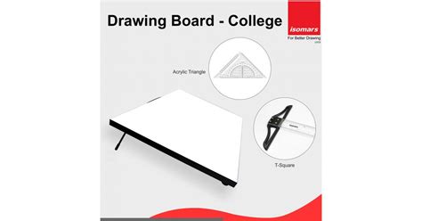 Drawing Board With T Square A2 Isomars 46x64cm Stationery