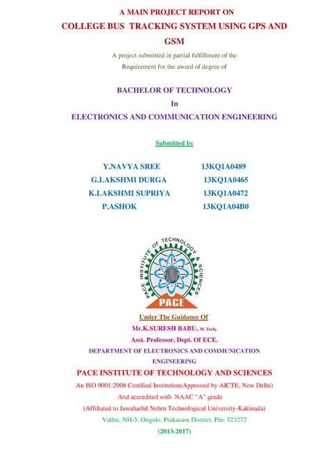 college bus tracking system using gps and a main project report on