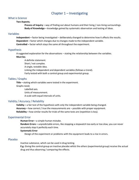 Human Biology Notes Human Biology Year 11 Wace Thinkswap