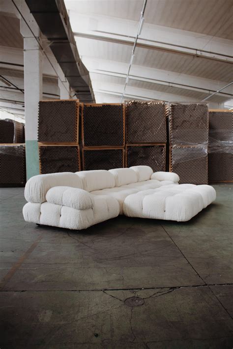Mario Bellini Camaleonda Sofa For Bandb Italia Ivory Bouclé 1970 Set
