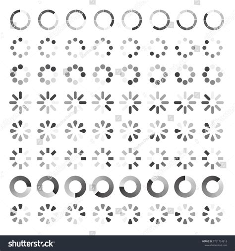 circle progress loading bar set load stock vector royalty free 1761724613