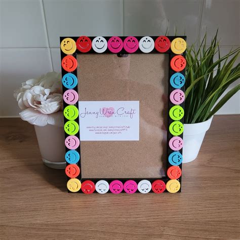 Colourful Acrylic Smiley Face Decals Photo Frame 5 X 7 Inches Etsy