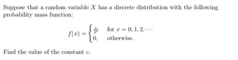 solved suppose that a random variable x has a discrete