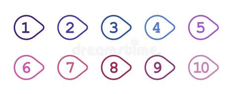 colorful number list markers design element set stock vector