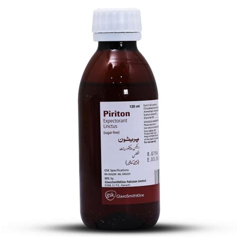Piriton Expectorant 2mg5ml Liquid 120 Ml Uses Benefits Side Effects