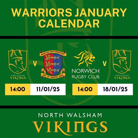 the warriors have 2 games in january 1 being played at scottow and 1