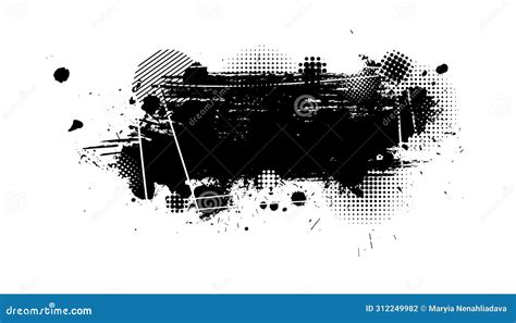 Abstract Black Blot Object Grunge Frame Hand Drawing Not Ai Vector