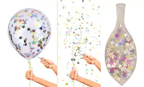 Globo Latex Transparente Con Confeti R Inch Unidad Mercadolibre