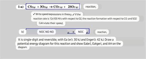 Solved Texts 1 A Cs2 G 3o2 G → Co2 G 2so2 G Reaction Write Speed Expressions In