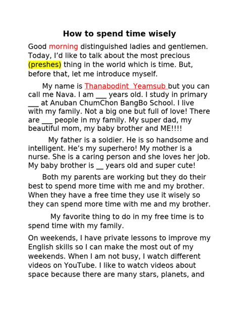 How To Spend Time Wisely Pdf