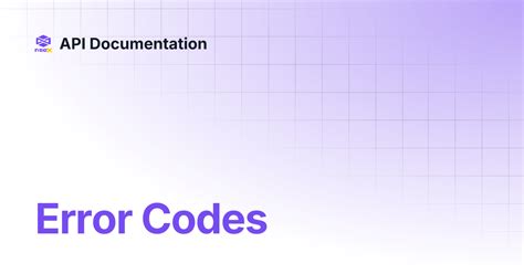 Error Codes Api Documentation