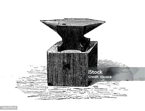 19 세기 산업 기술 및 장인정신의 골동품 그림 주조소와 단조 모루 위조에 대한 스톡 벡터 아트 및 기타 이미지 위조 19세기 19세기 스타일 Istock