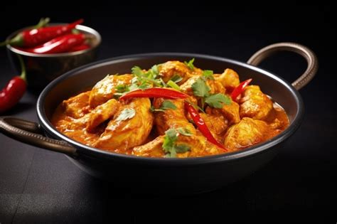 Premium Ai Image Top View Of A Chicken Curry Dish With Spicy Masala