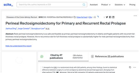 Perineal Rectosigmoidectomy For Primary And Recurrent Rectal Prolapse