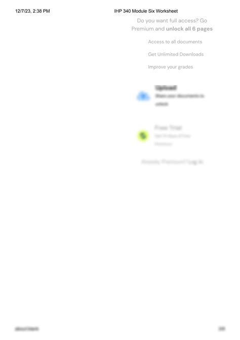 SOLUTION Ihp 340 Module Six Worksheet Studypool
