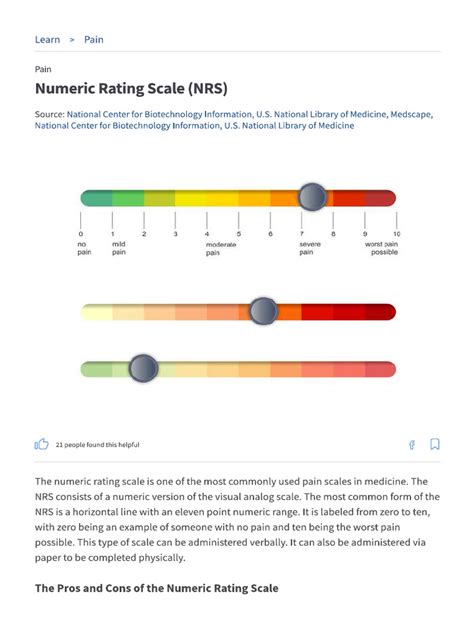Numerical Rating Scales Nrs Pdf