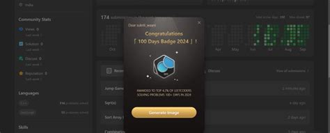 Sukriti Waani On Linkedin 🏅 100 Days Of Code Achievement On Leetcode