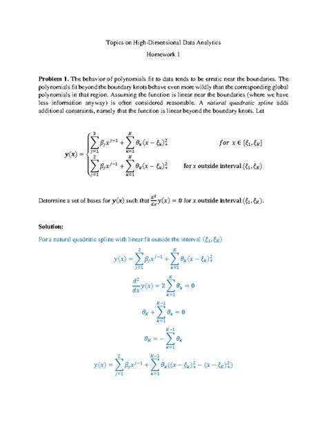 Hw1solution 2 1 Homework 1 Solution Topics On High Dimensional Data Analytics Homework 1