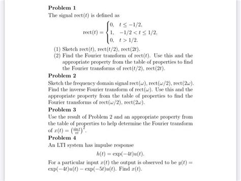 Solved Problem 1 The Signal Rect T Is Defined As