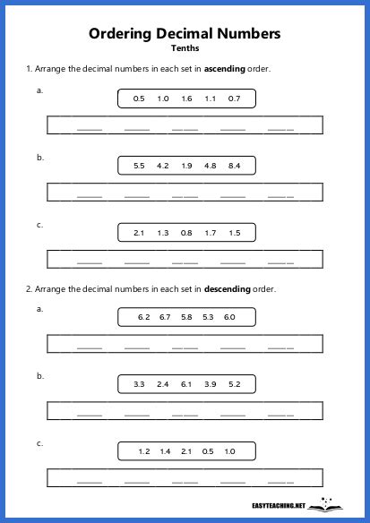 Decimals Grade 3