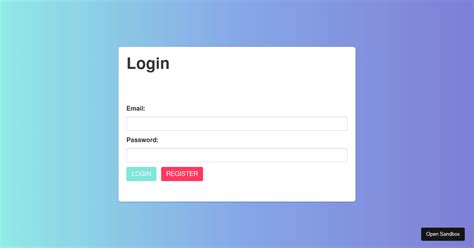 Loginregister React Component Codesandbox