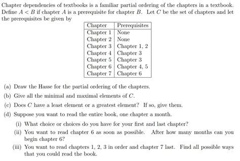 Solved Chapter Dependencies Of Textbooks Is A Familiar