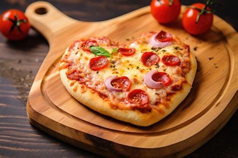 Premium Photo Heart Shaped Pizza Happy St Valentines Day Love Symbol