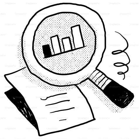 막대 차트가 있는 돋보기 벡터 Unsplash의 파일 이미지