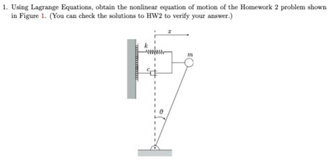 Solved Using Lagrange Equations Obtain The Nonlinear Chegg