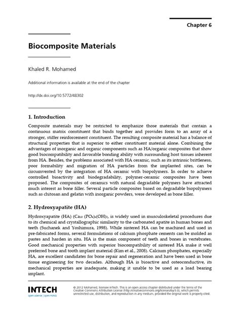 Intech Biocomposite Materials Pdf Bone Tissue Engineering