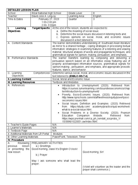 Dlp February 27 Social Issue Pdf Learning Unemployment